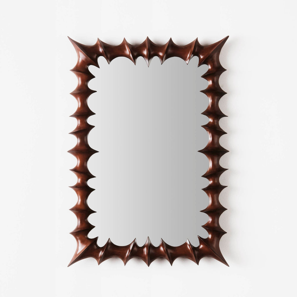 Brutalist Mirror Small Natural Wood – District Loom