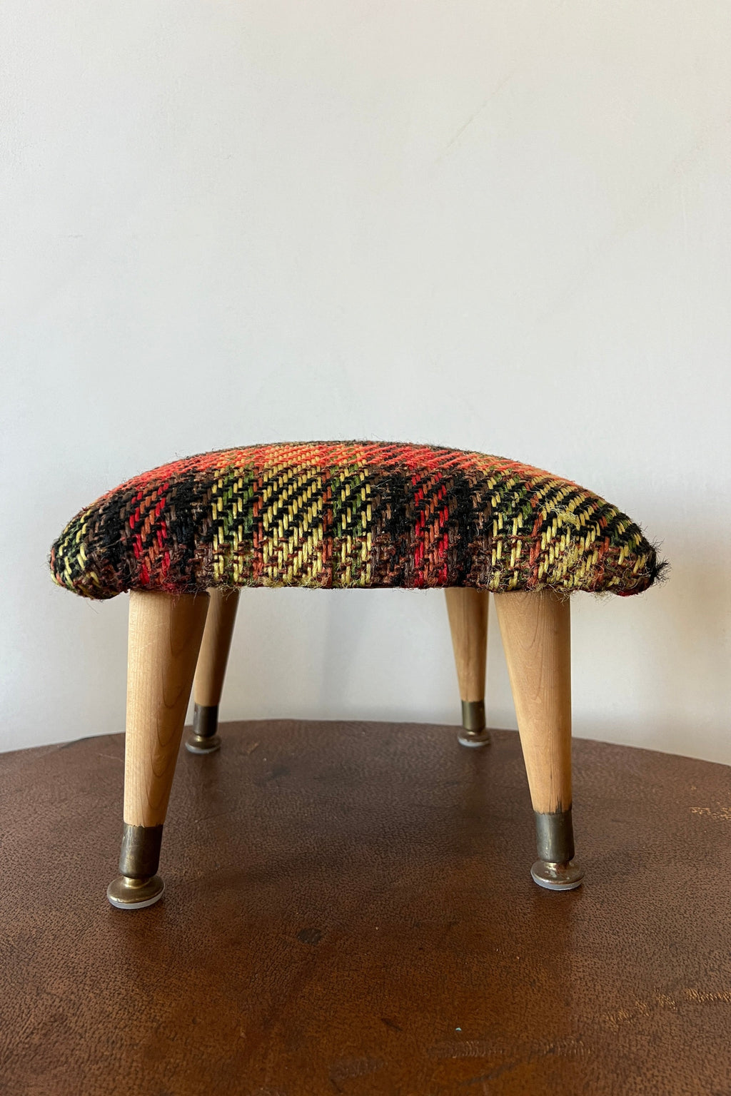 Mid Century Plaid Foot Stool – District Loom