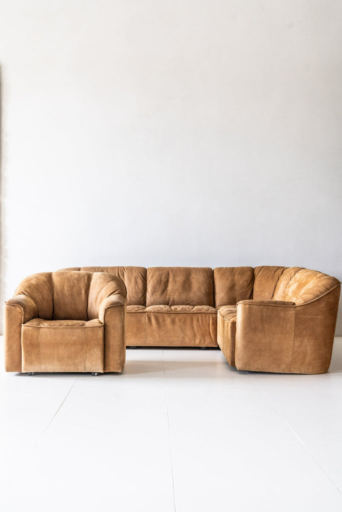 Vintage leather sectional sofa store
